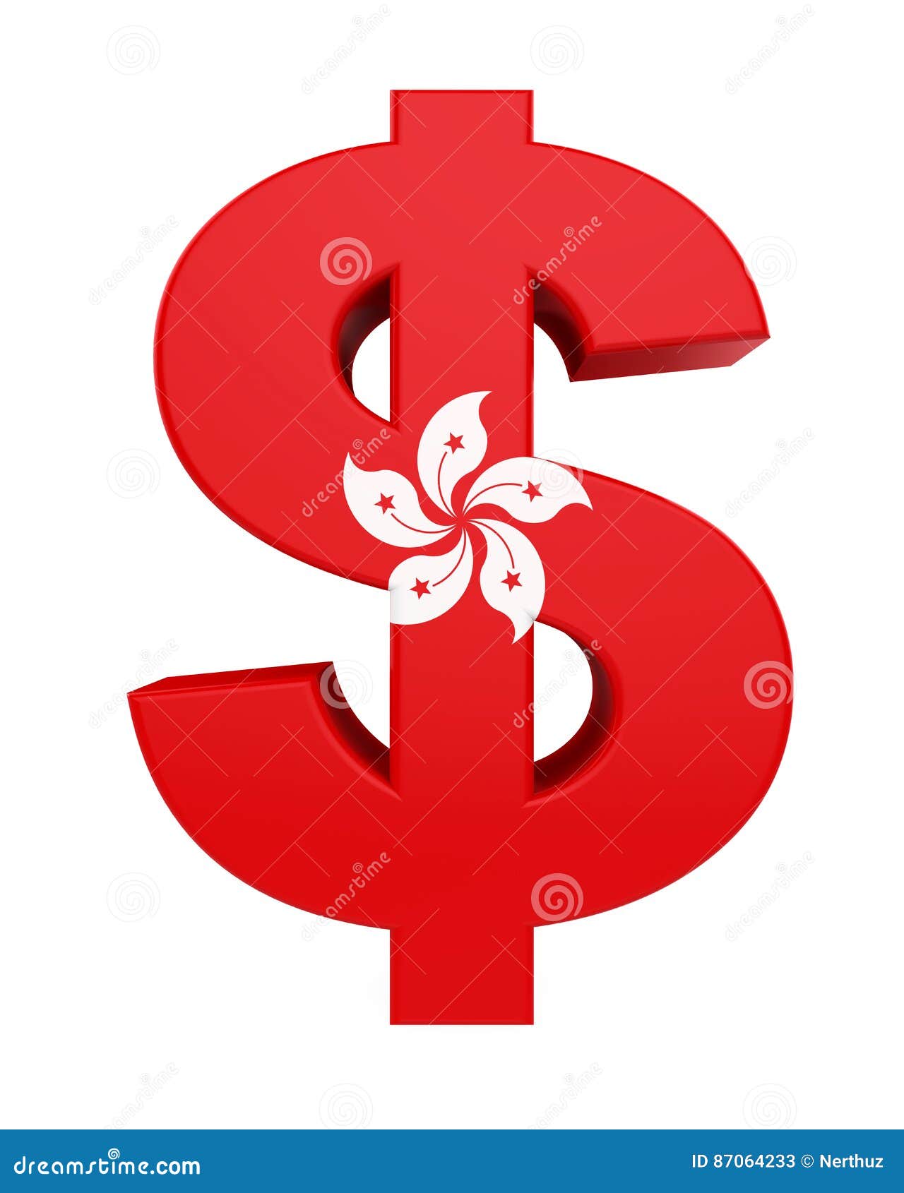 Dollar Sign with Flag of Hong Kong Stock Illustration - Illustration of ...