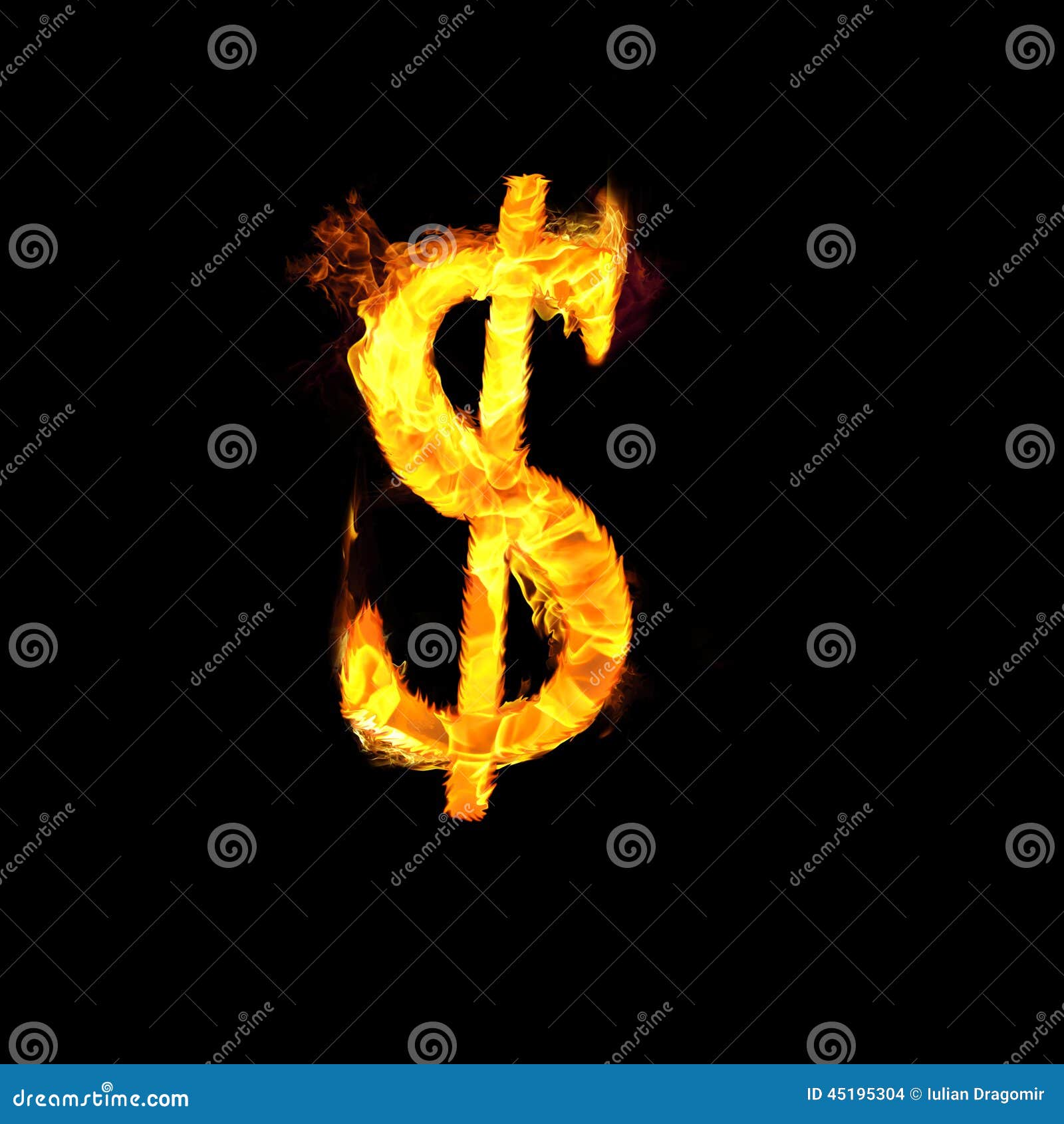 Dollar Sign in Flames stock illustration. Illustration of currency ...
