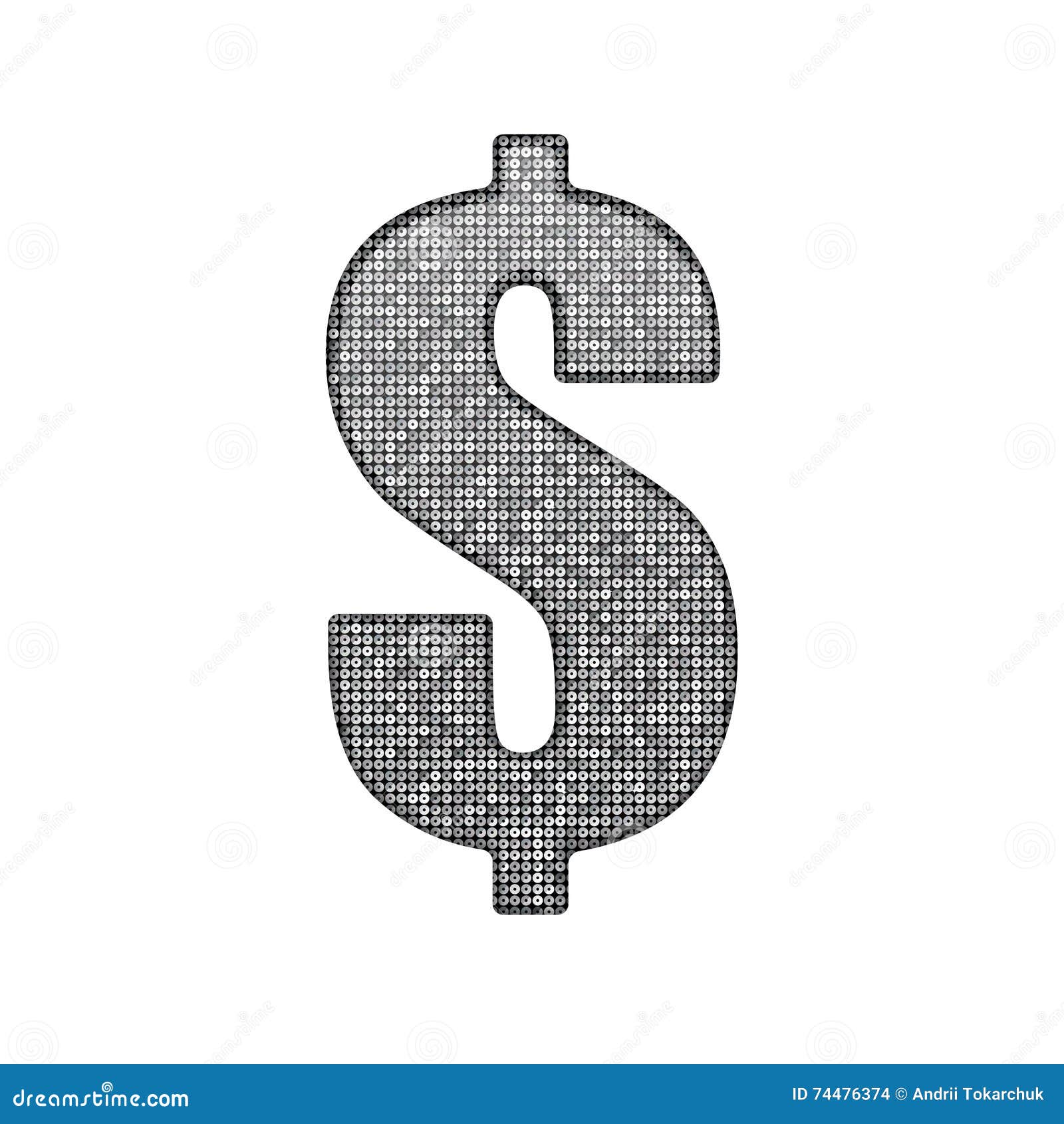 Dollar Sign in the Form of Silver Sequins. Eps 10. Stock Vector ...