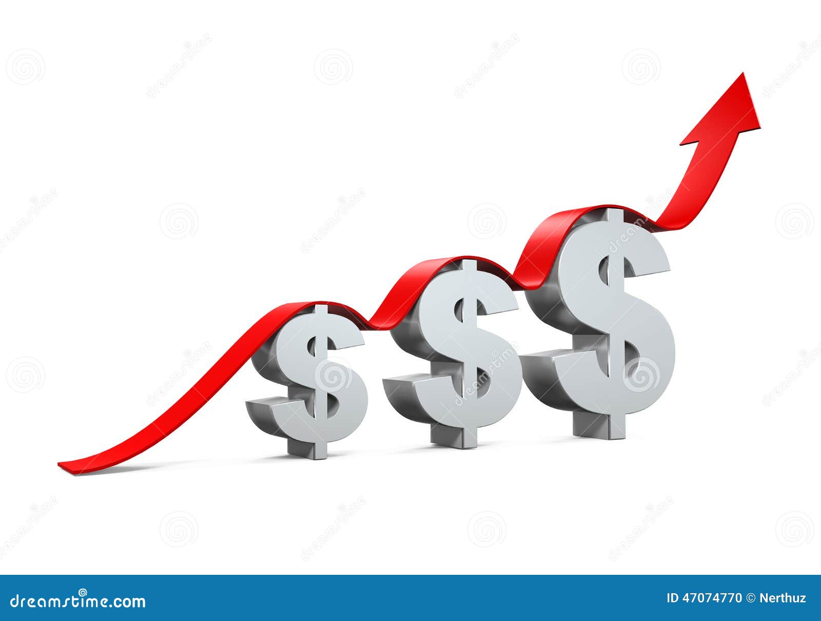 Dollar Sign with Growing Up Arrow Stock Illustration - Illustration of ...