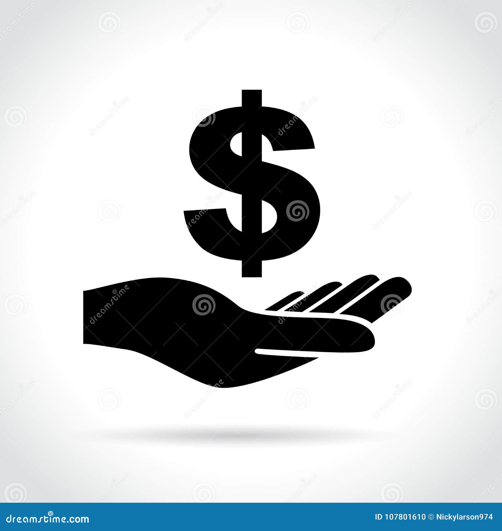 Dollar sign in hand icon stock illustration. Illustration of financial ...