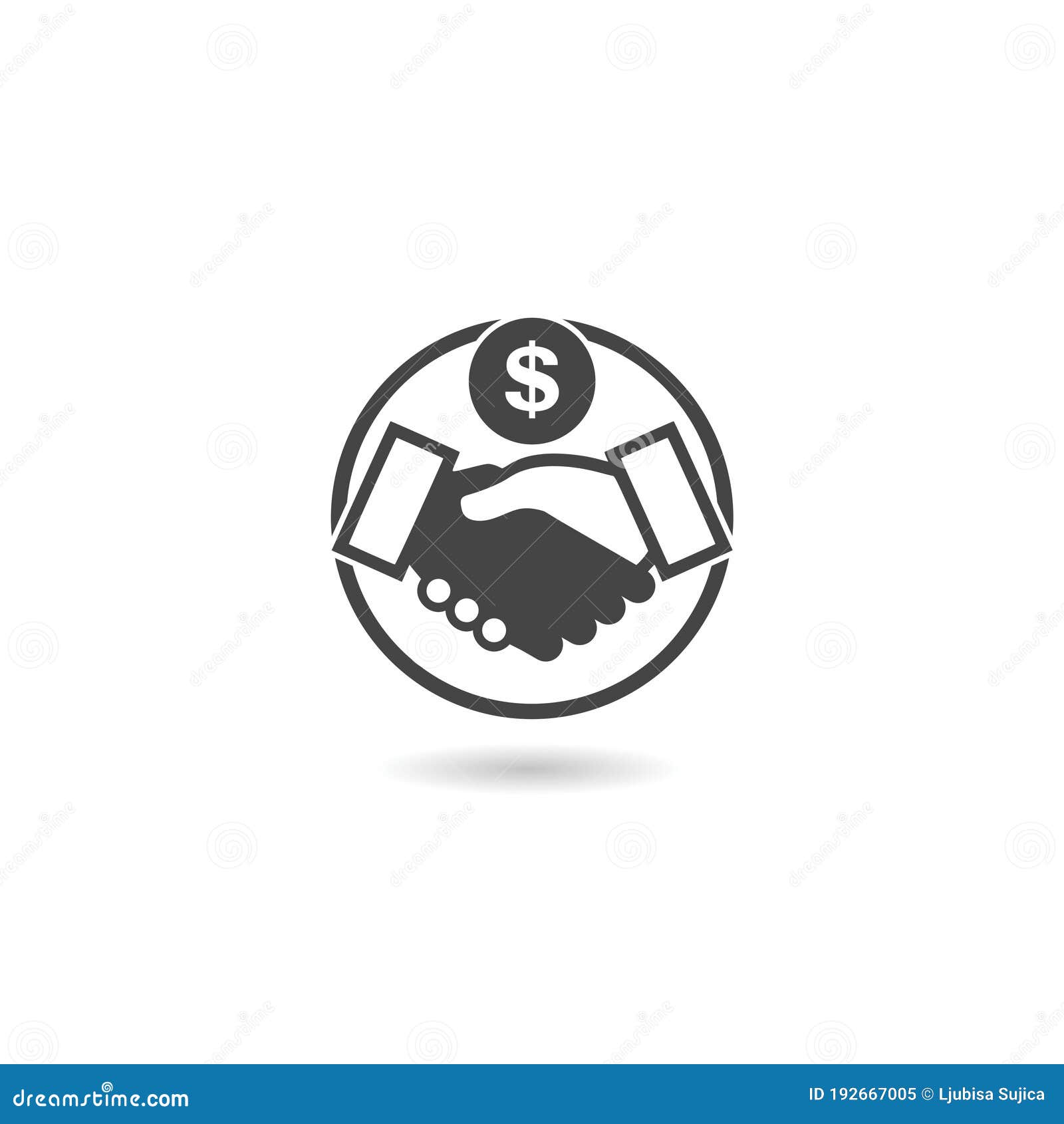 Dollar Sign Handshake Icon with Shadow Stock Vector - Illustration of ...