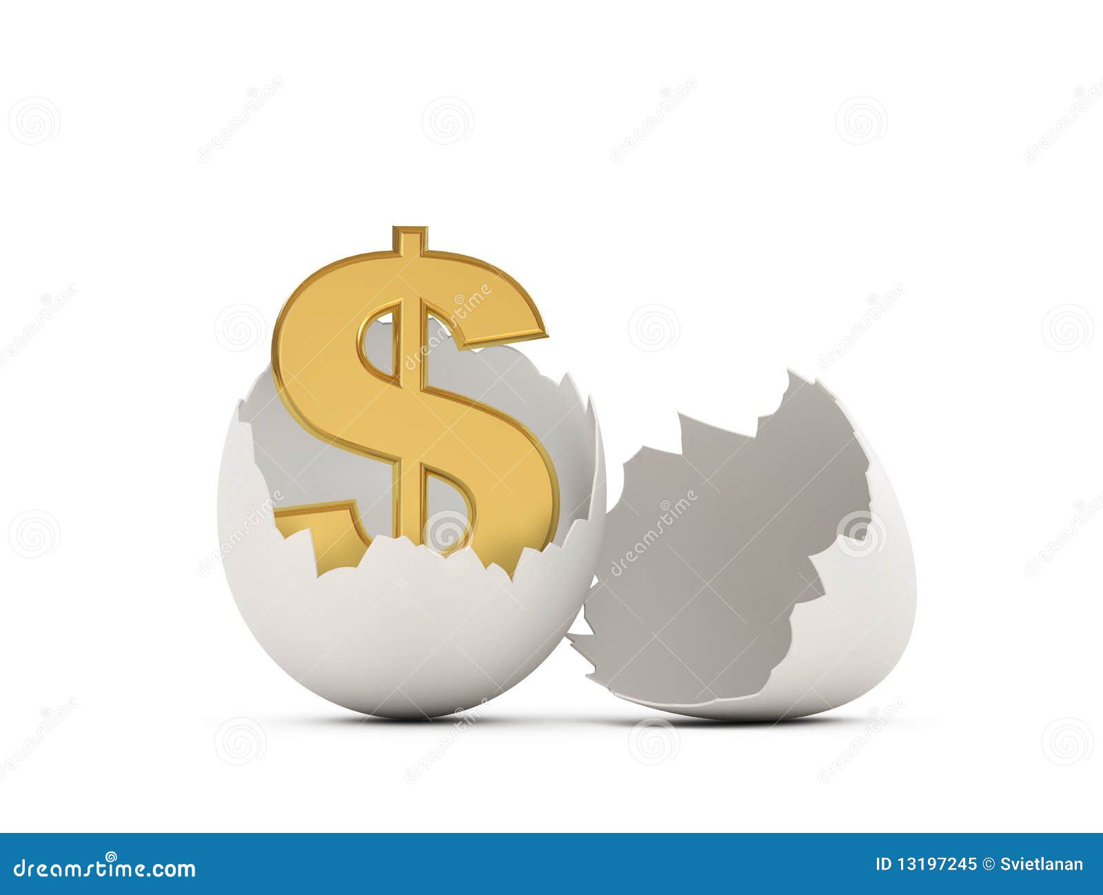 Dollar Sign Hatched from Egg. Stock Illustration - Illustration of ...