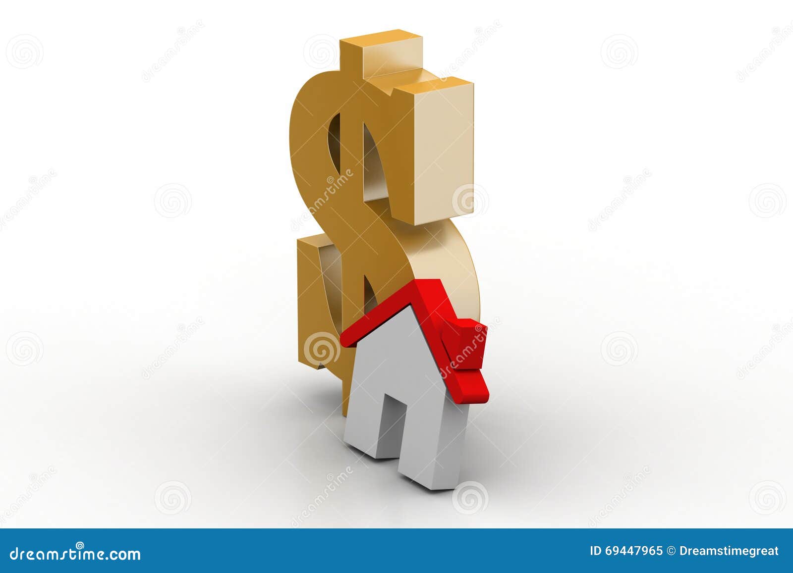 Dollar sign with home stock illustration. Illustration of bank - 69447965