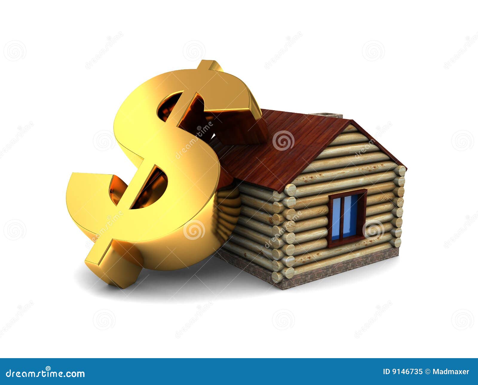 Dollar sign and house stock illustration. Illustration of crisis - 9146735