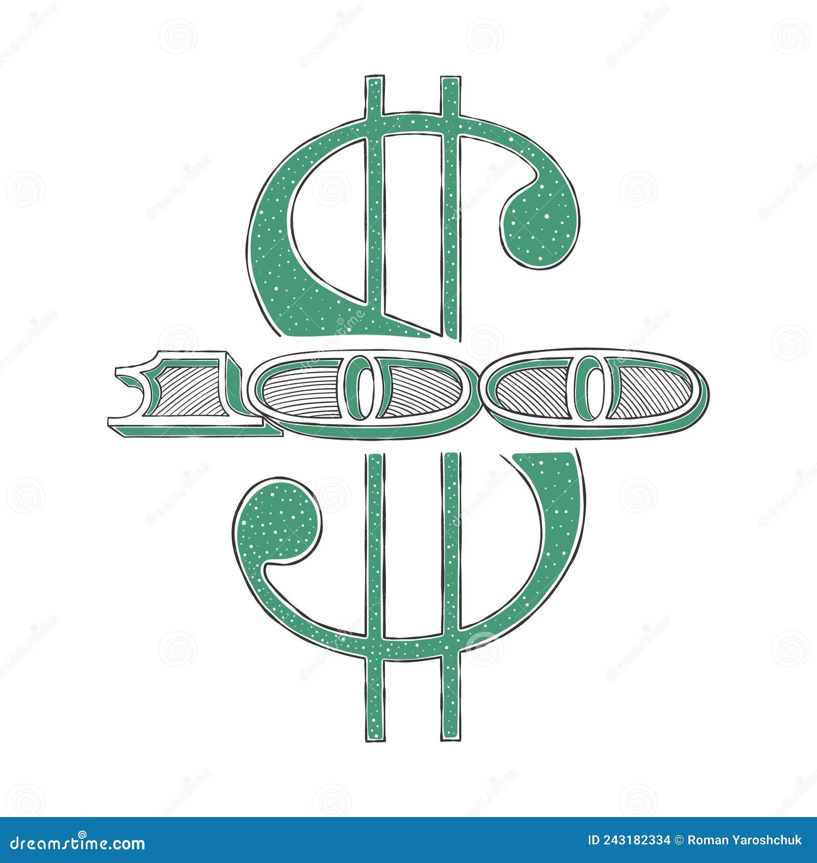 Dollar Sign. a Hundred Dollar Sign. the Painted Number is One Hundred ...