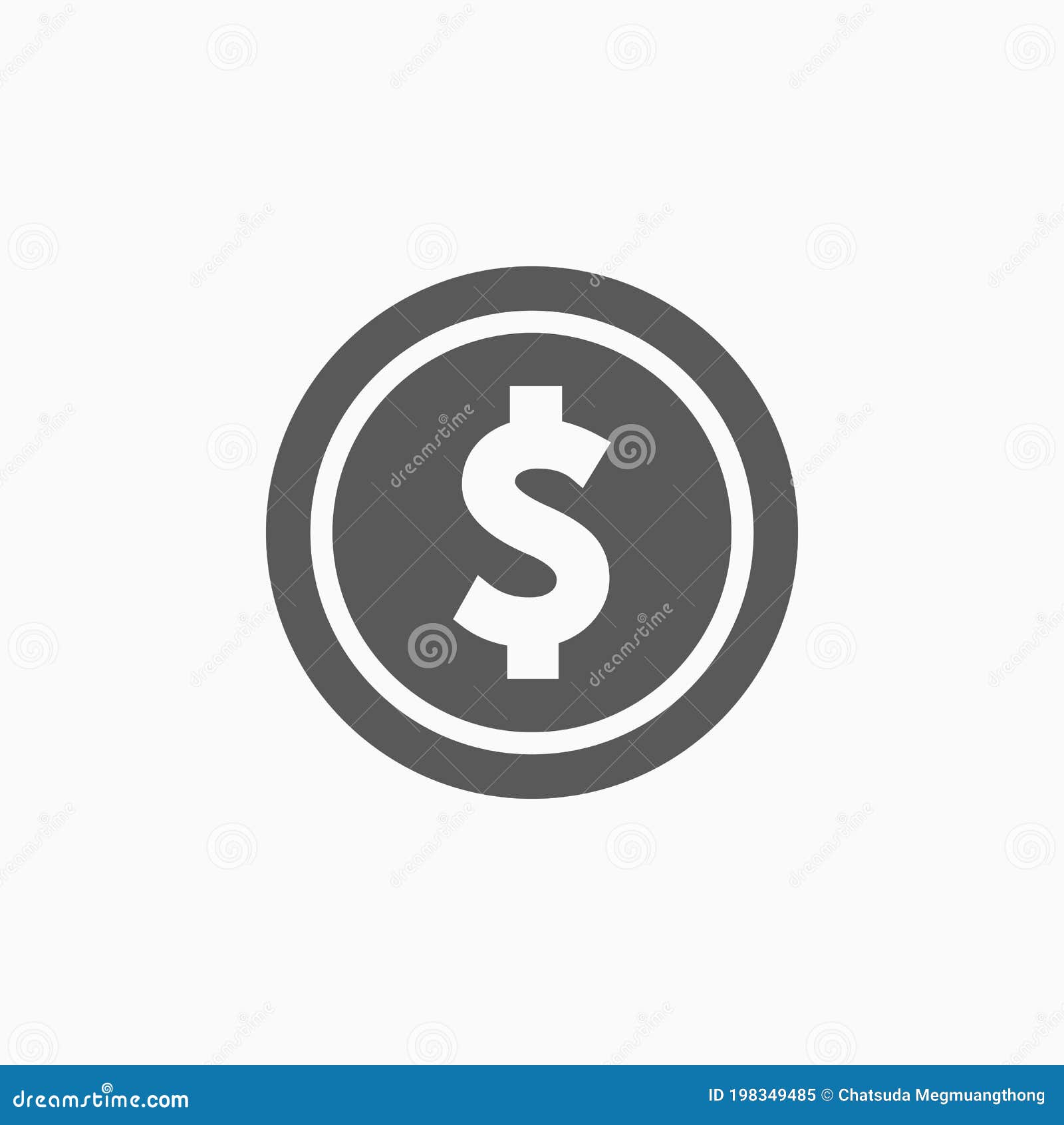 Dollar Sign Icon, Money, Coin, Token, Dollar, Medal Stock Vector ...