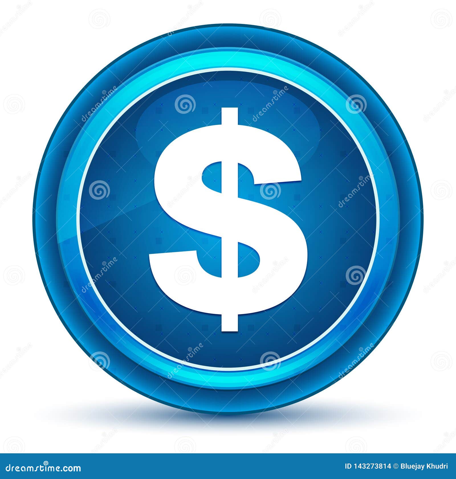 Dollar Sign Icon Eyeball Blue Round Button Stock Illustration ...