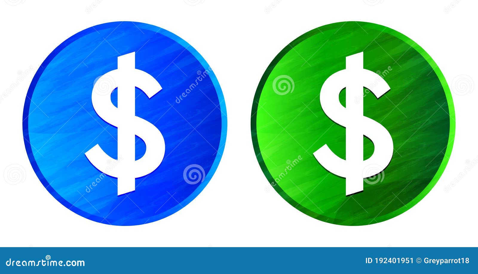 Dollar Sign Icon Grunge Texture Round Button Set Illustration Stock ...