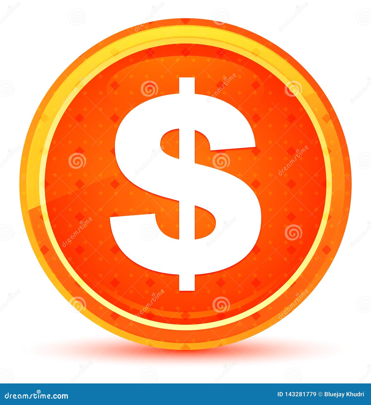 Dollar Sign Icon Natural Orange Round Button Stock Illustration ...
