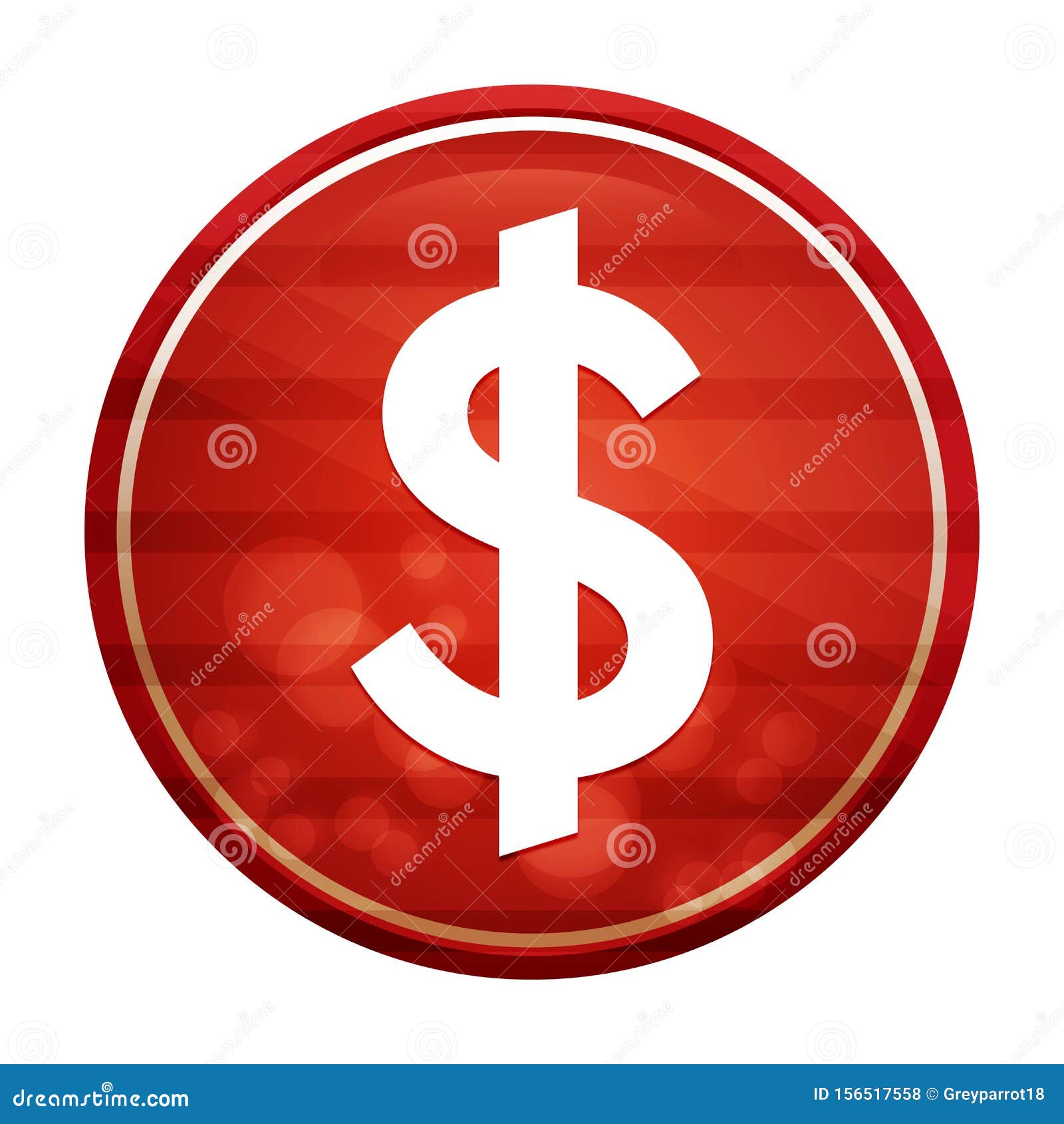 Dollar Sign Icon Realistic Diagonal Motion Red Round Button ...