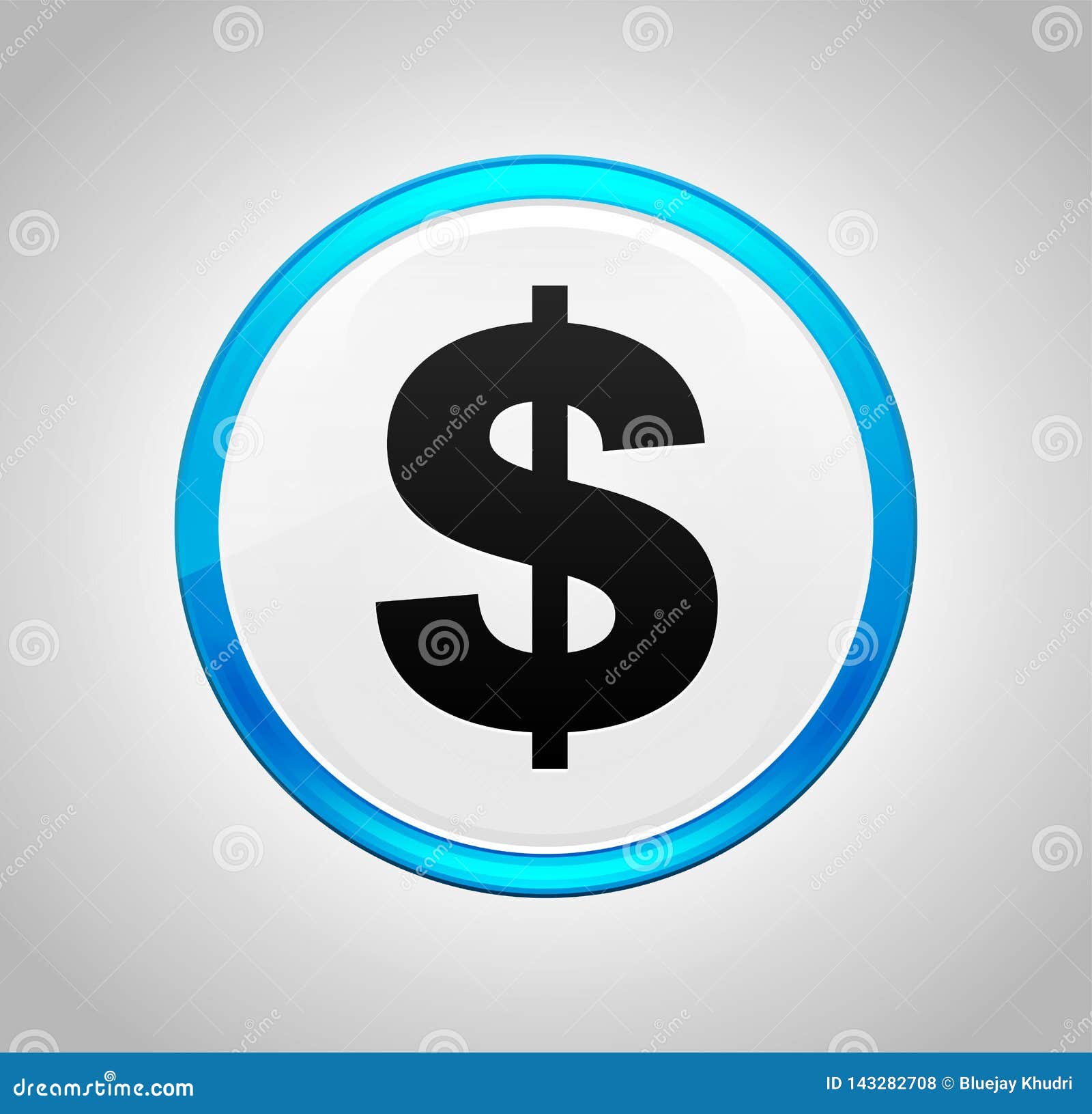 Dollar Sign Icon Round Blue Push Button Stock Illustration ...