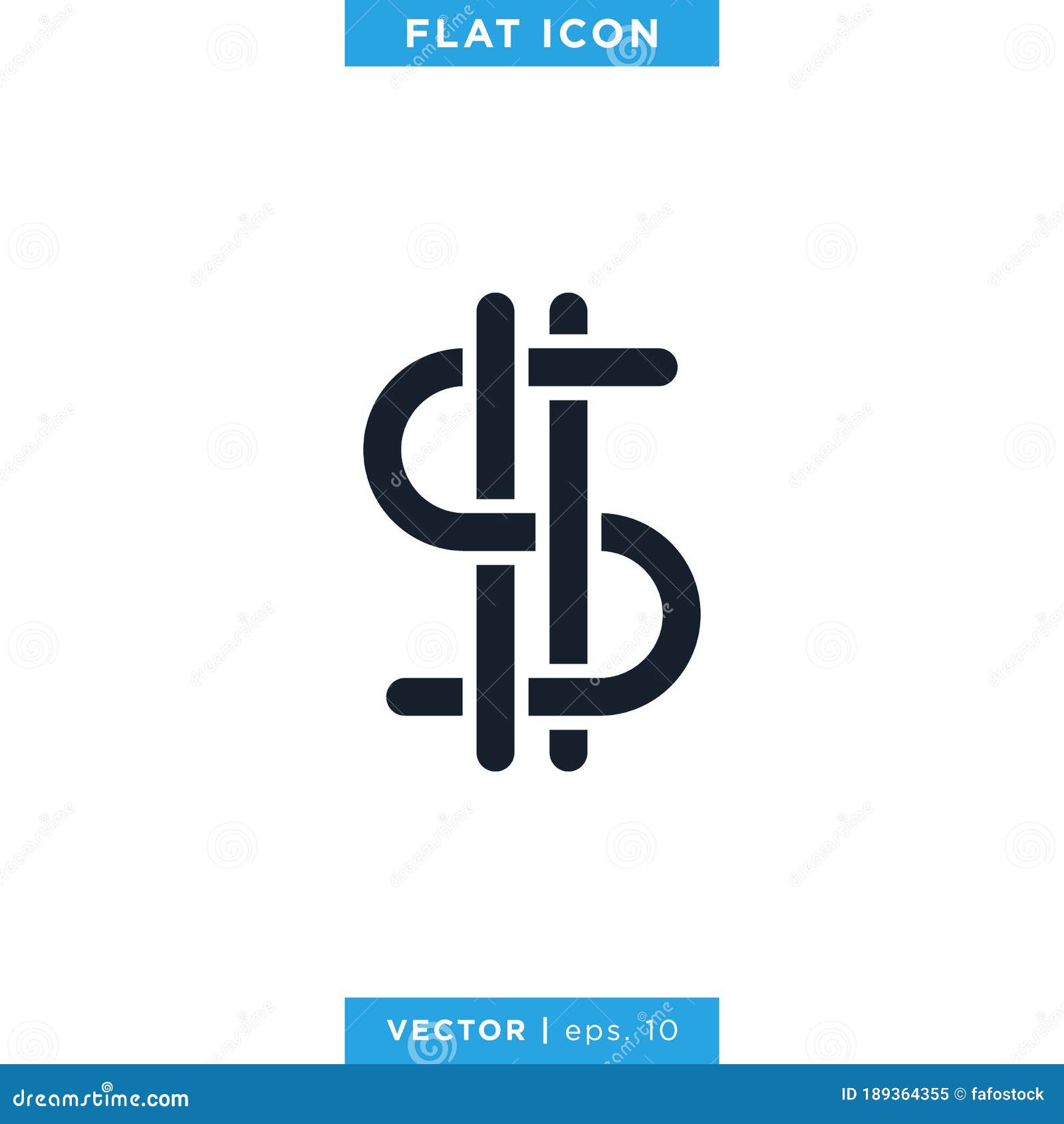 Dollar Sign Icon Vector Logo Design Template. Currency Icon Stock ...