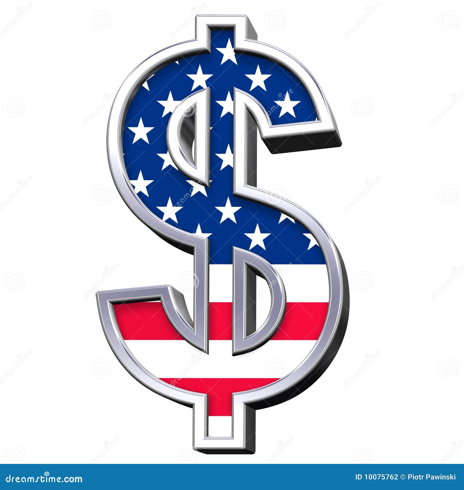 Dollar Sign Isolated On White. Stock Photography - Image: 10075762