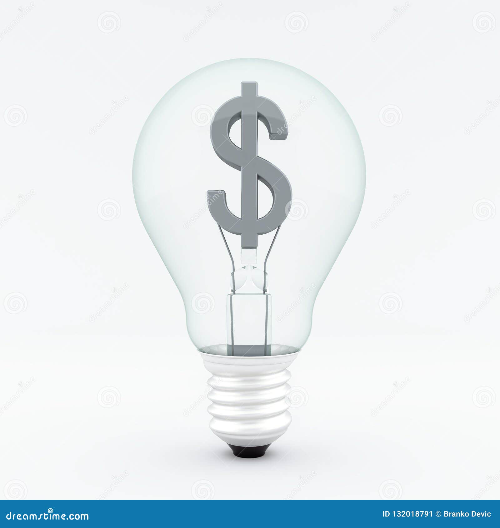Dollar Sign in Light Bulb, Concept of Effective Business Innovations 3d ...