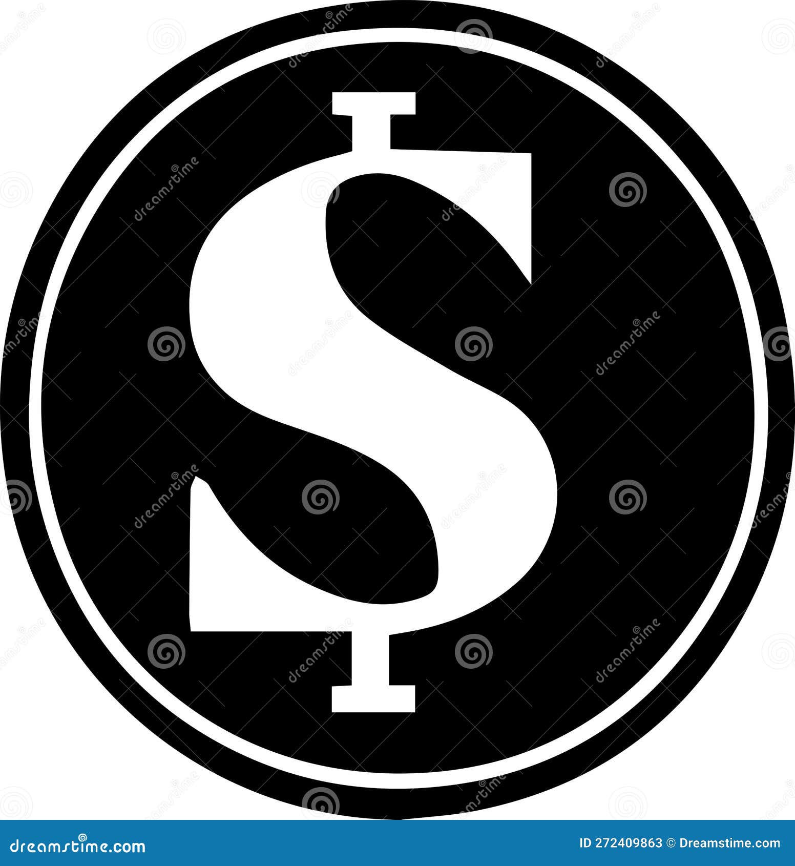 Dollar Sign Logo Monochrome Design Style Stock Vector - Illustration of ...