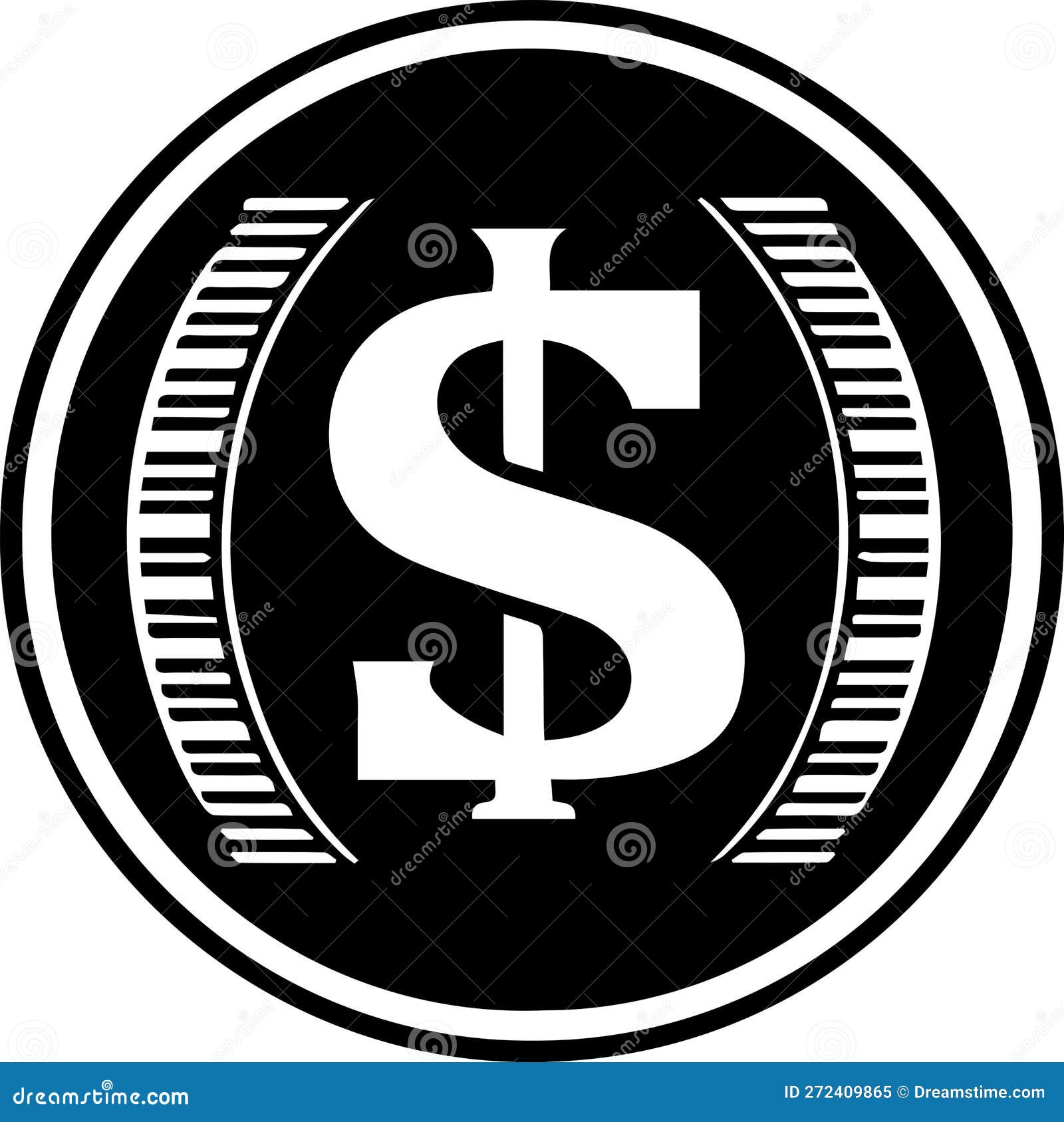 Dollar Sign Logo Monochrome Design Style Stock Vector - Illustration of ...