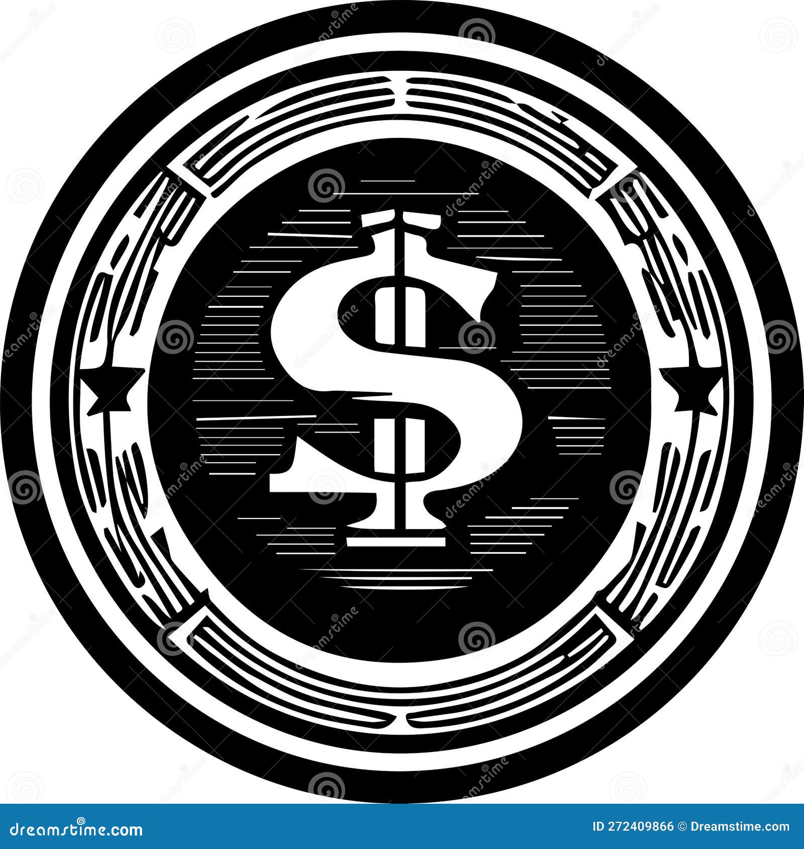 Dollar Sign Logo Monochrome Design Style Stock Illustration ...