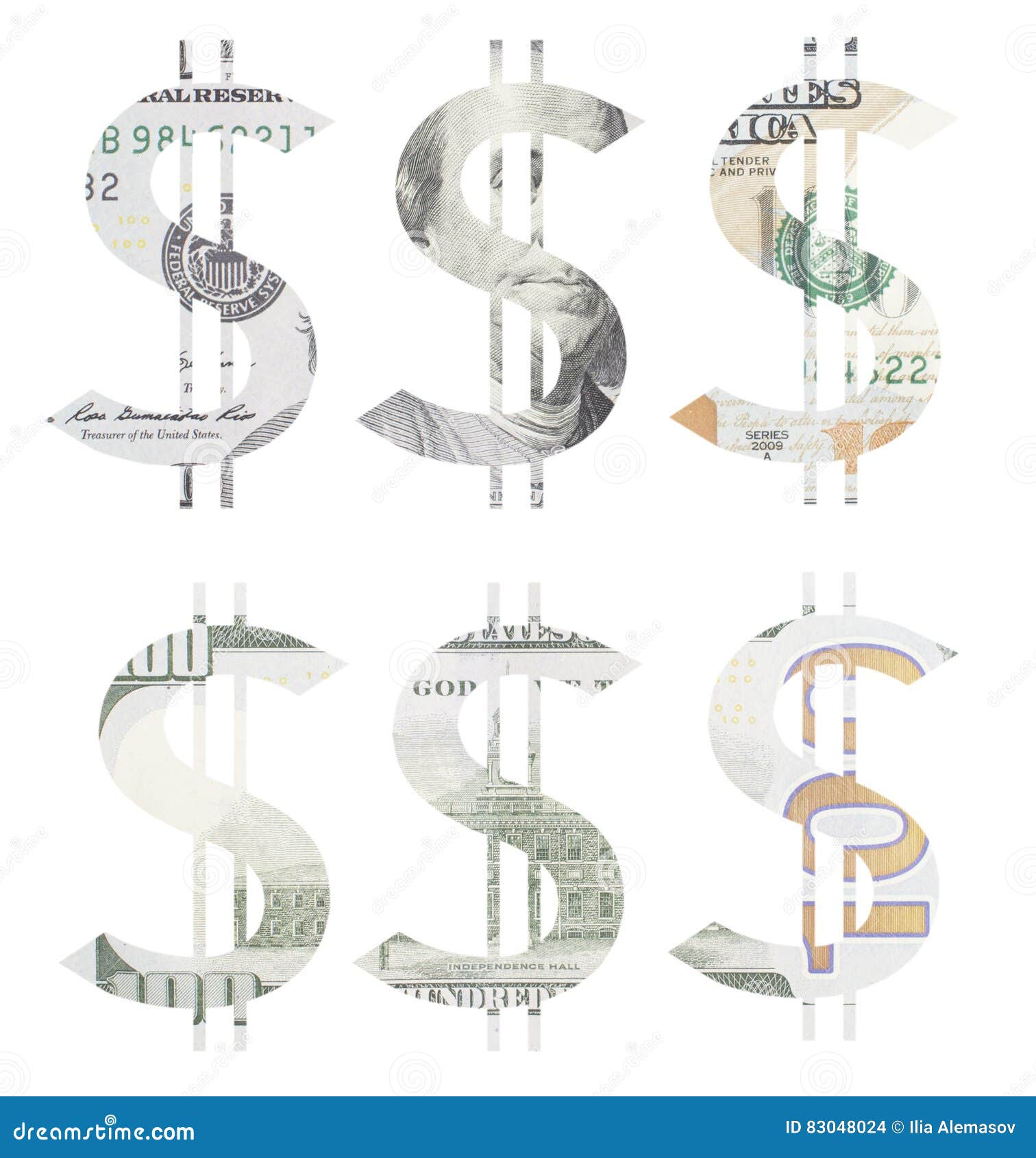 Dollar Sign Made of Cut Hundred Dollar Bill Stock Illustration ...