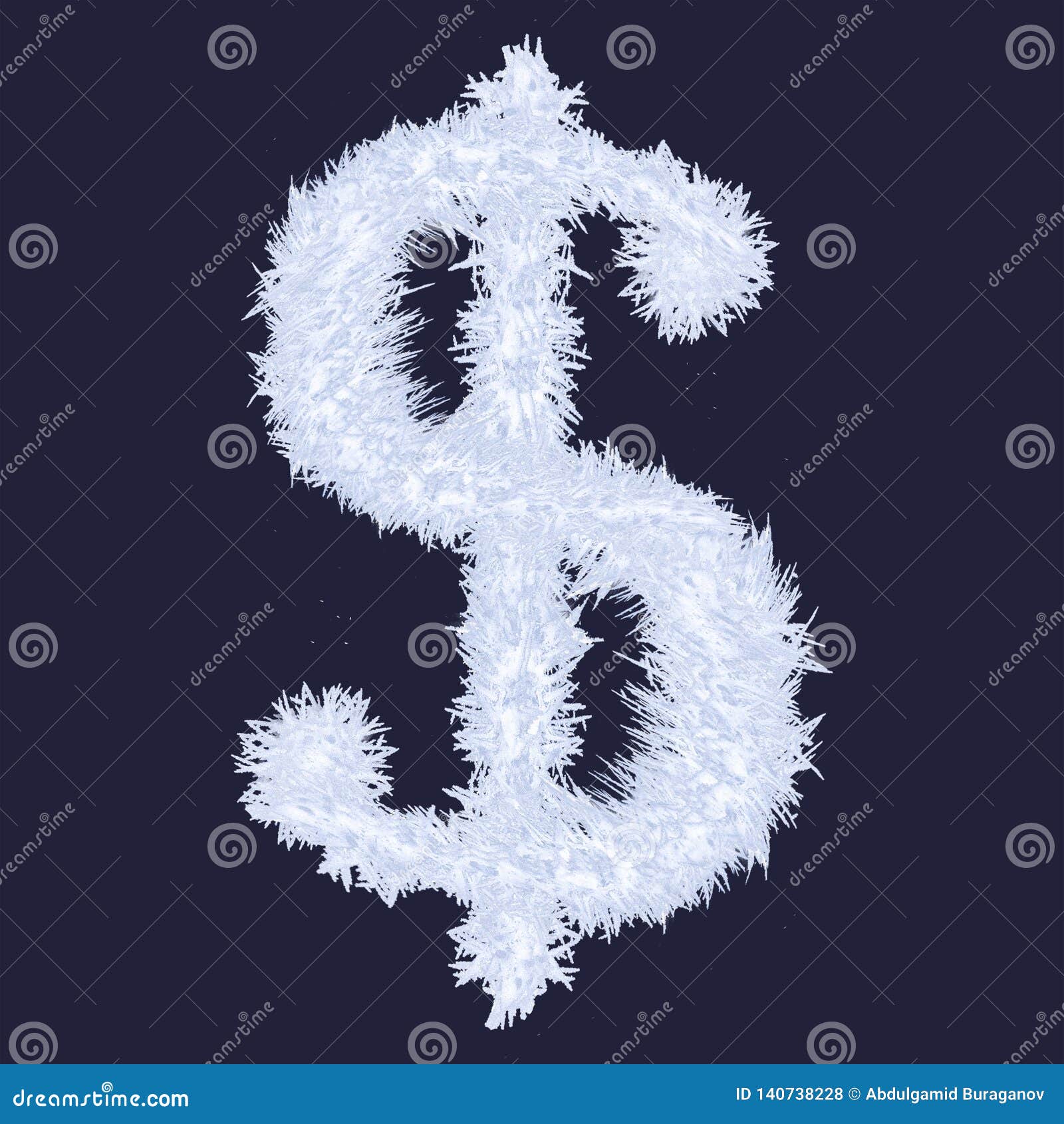 Dollar Sign Made of Ice and Snow Stock Illustration - Illustration of ...