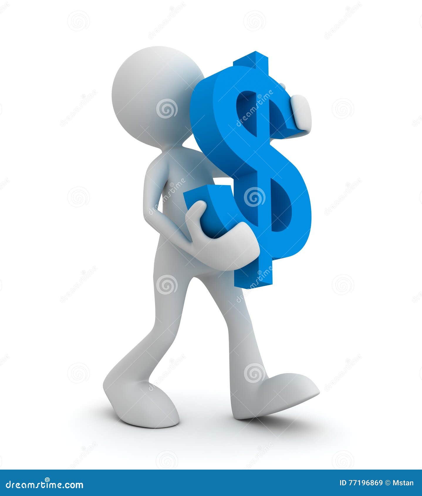 Dollar Sign and Man Concept 3d Illustration Stock Illustration ...