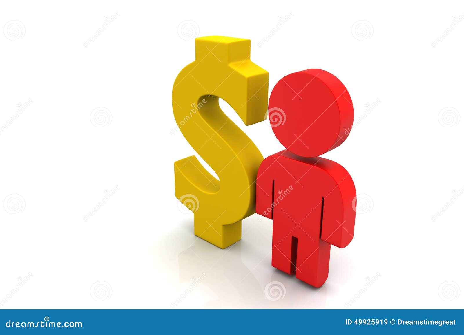 Dollar sign with man stock illustration. Illustration of business ...
