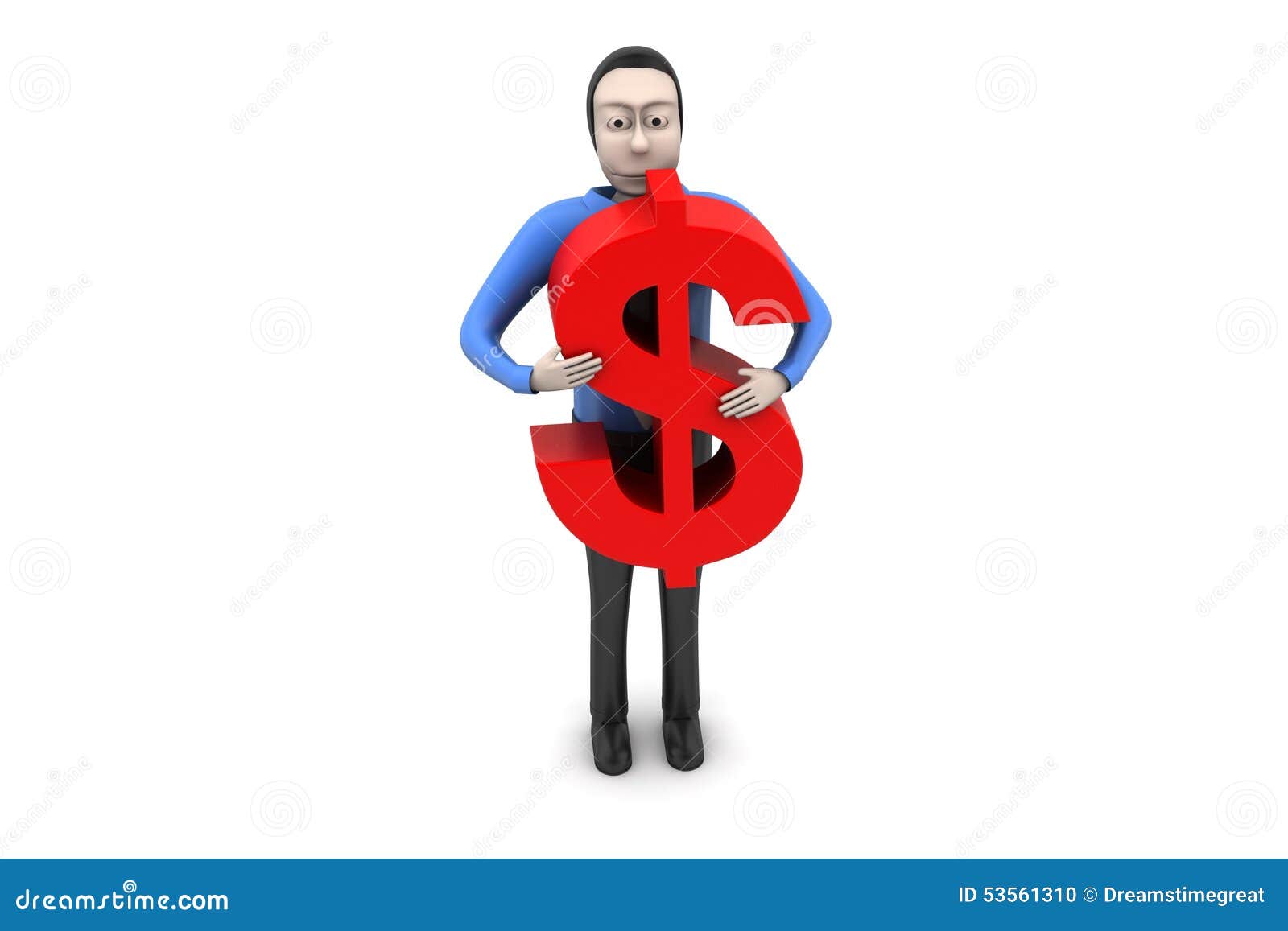 Dollar sign with man stock illustration. Illustration of bullion - 53561310