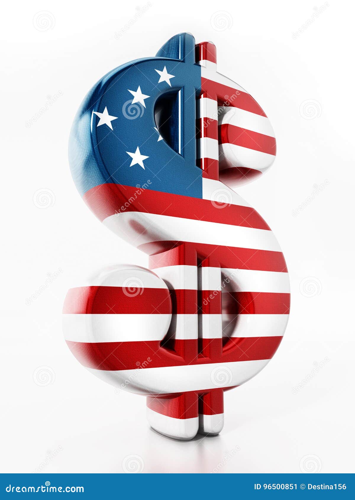 Dollar Sign Mapped with American Flag Texture. 3D Illustration Stock ...