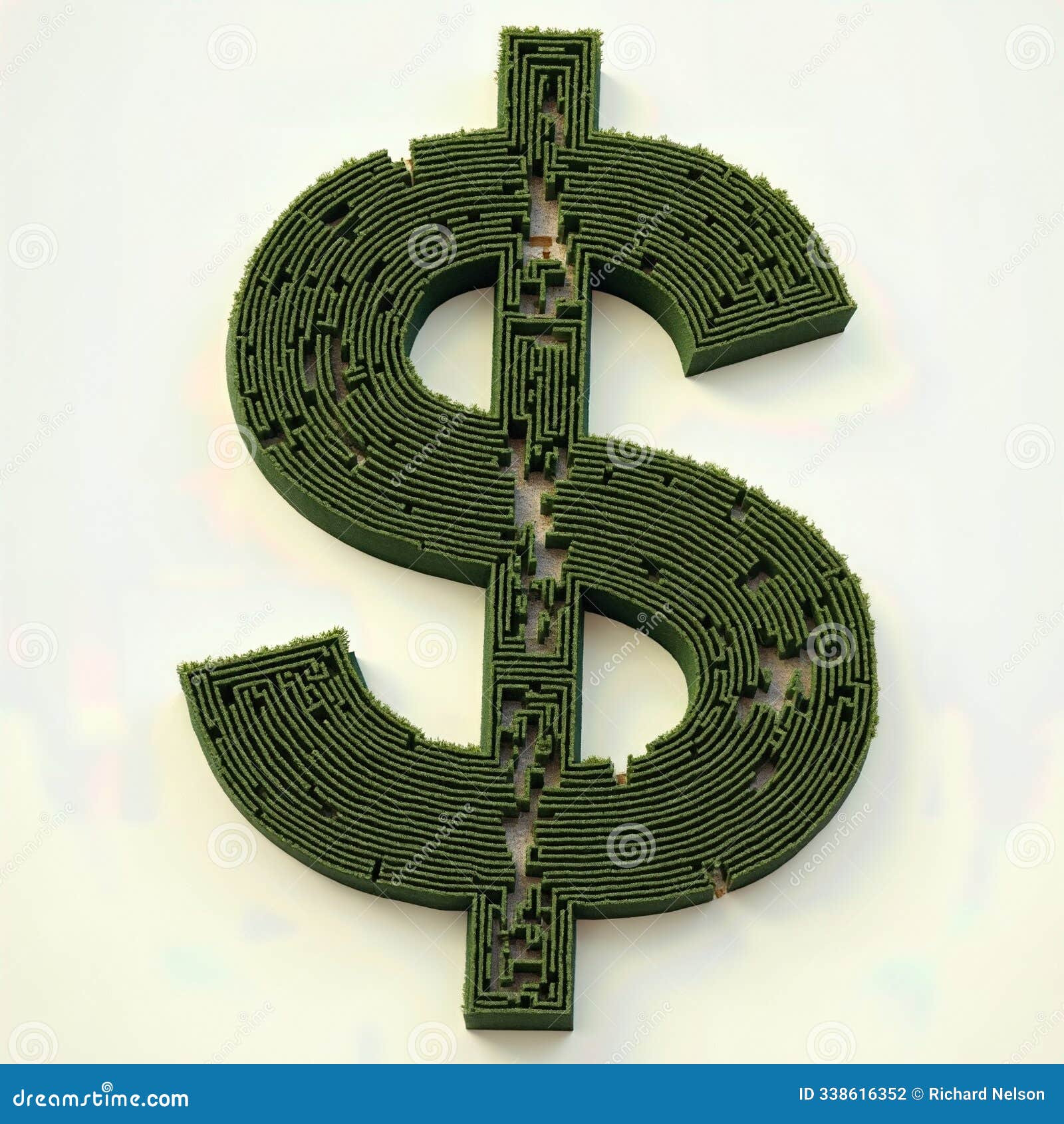 Dollar Sign Maze stock illustration. Illustration of digital - 338616352