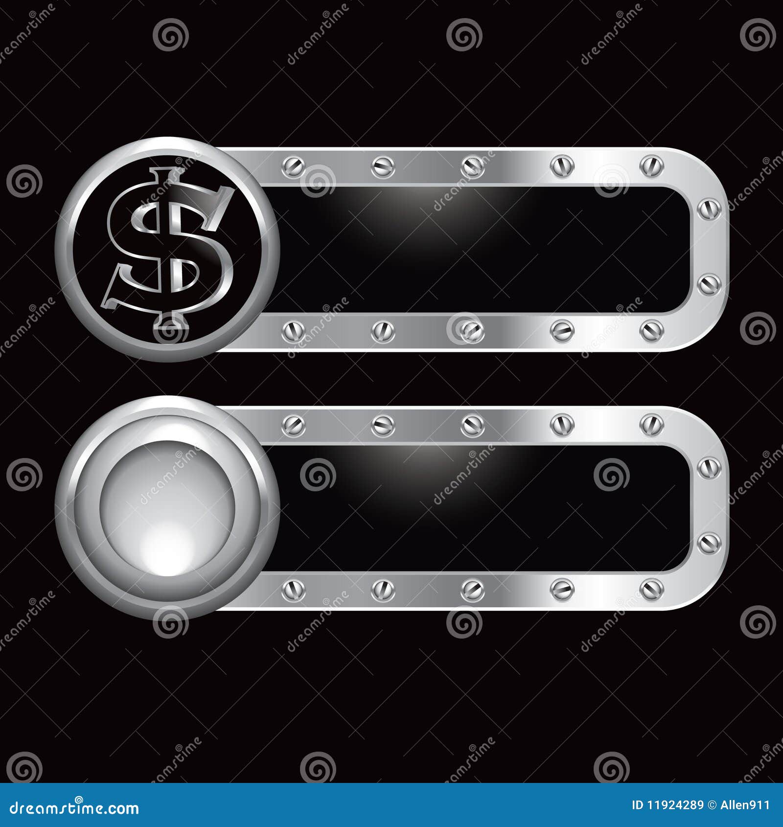 Dollar Sign on Metal Banners Stock Vector - Illustration of money ...
