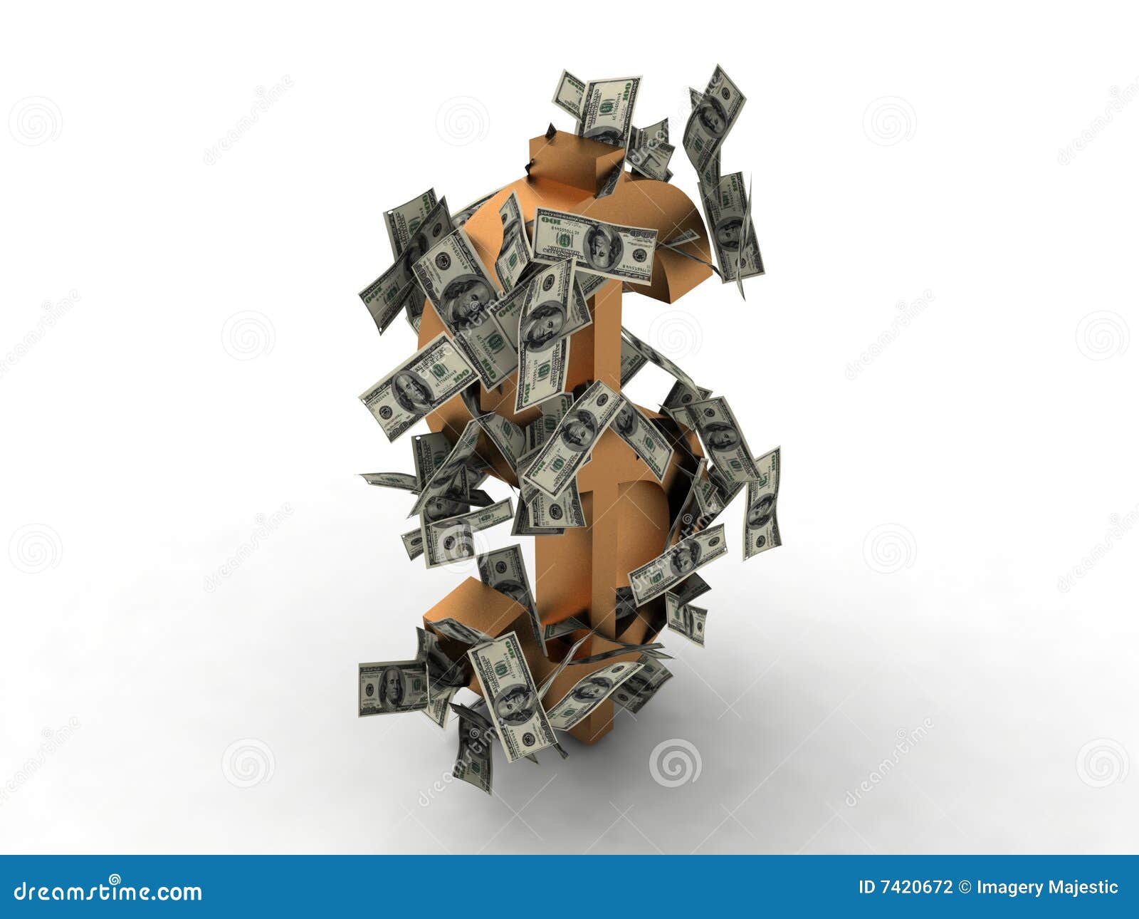 Dollar sign with notes stock illustration. Illustration of isolated ...