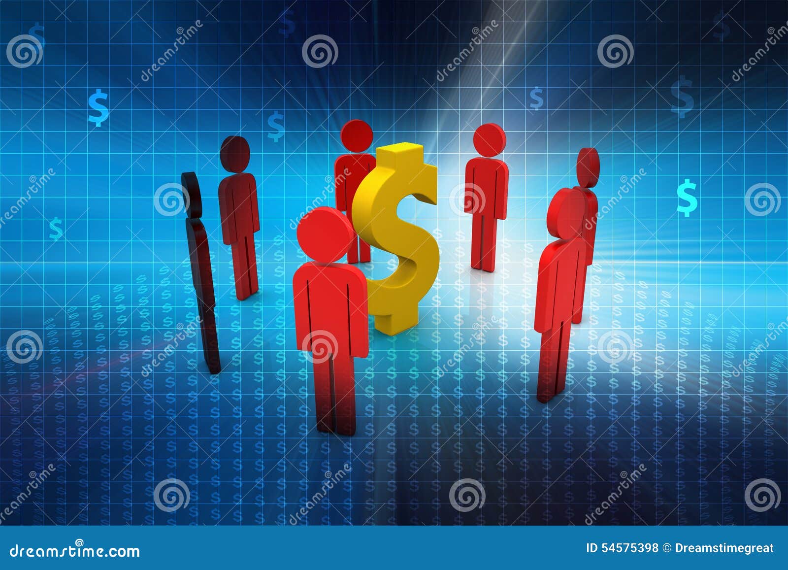 Dollar sign with people stock illustration. Illustration of gesture ...