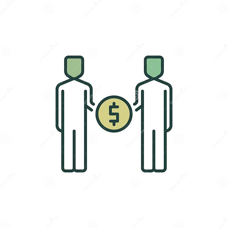 Dollar Sign and People Vector Corruption Concept Colored Icon Stock ...