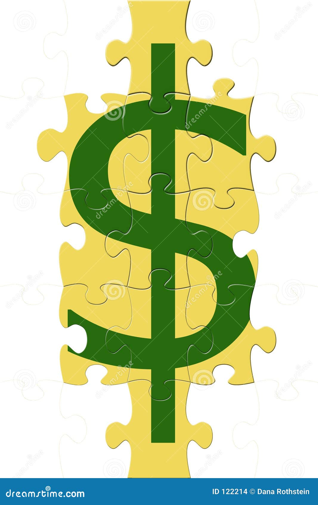 Dollar Sign Puzzle stock illustration. Illustration of currency - 122214