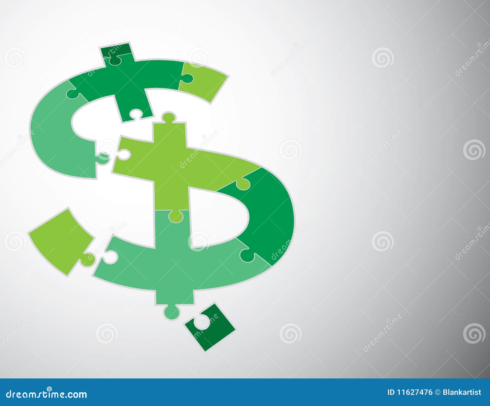 Dollar sign puzzle 3D stock vector. Illustration of idea - 11627476