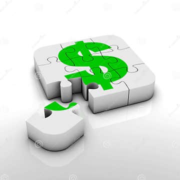 Dollar sign puzzle stock illustration. Illustration of success - 8152302