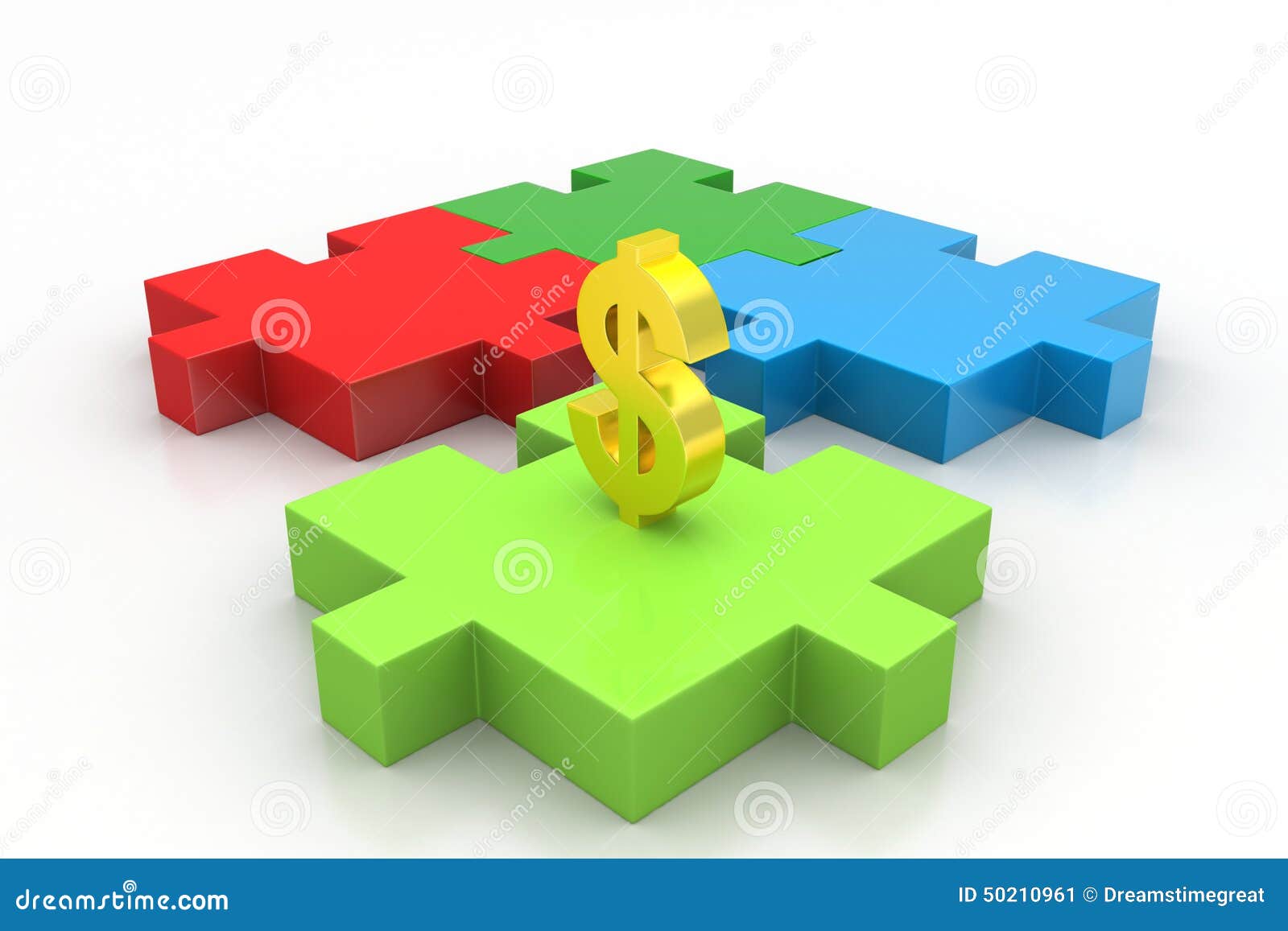 Dollar Sign in Puzzle Piece Stock Illustration - Illustration of design ...