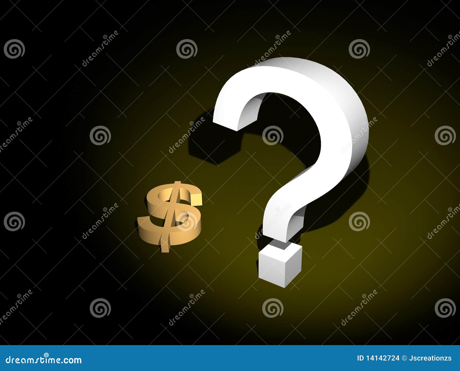 Dollar sign with question stock illustration. Illustration of ...