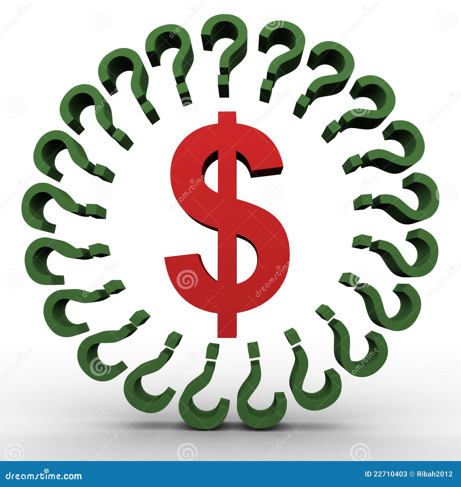Dollar Sign and Question Marks Stock Illustration - Illustration of ...