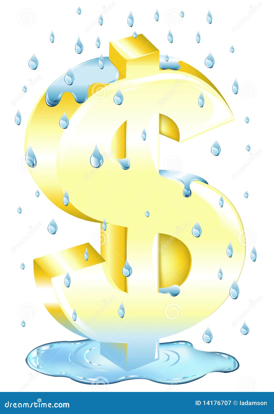 Dollar Sign in the Rain. Vector Stock Vector - Illustration of drawing ...