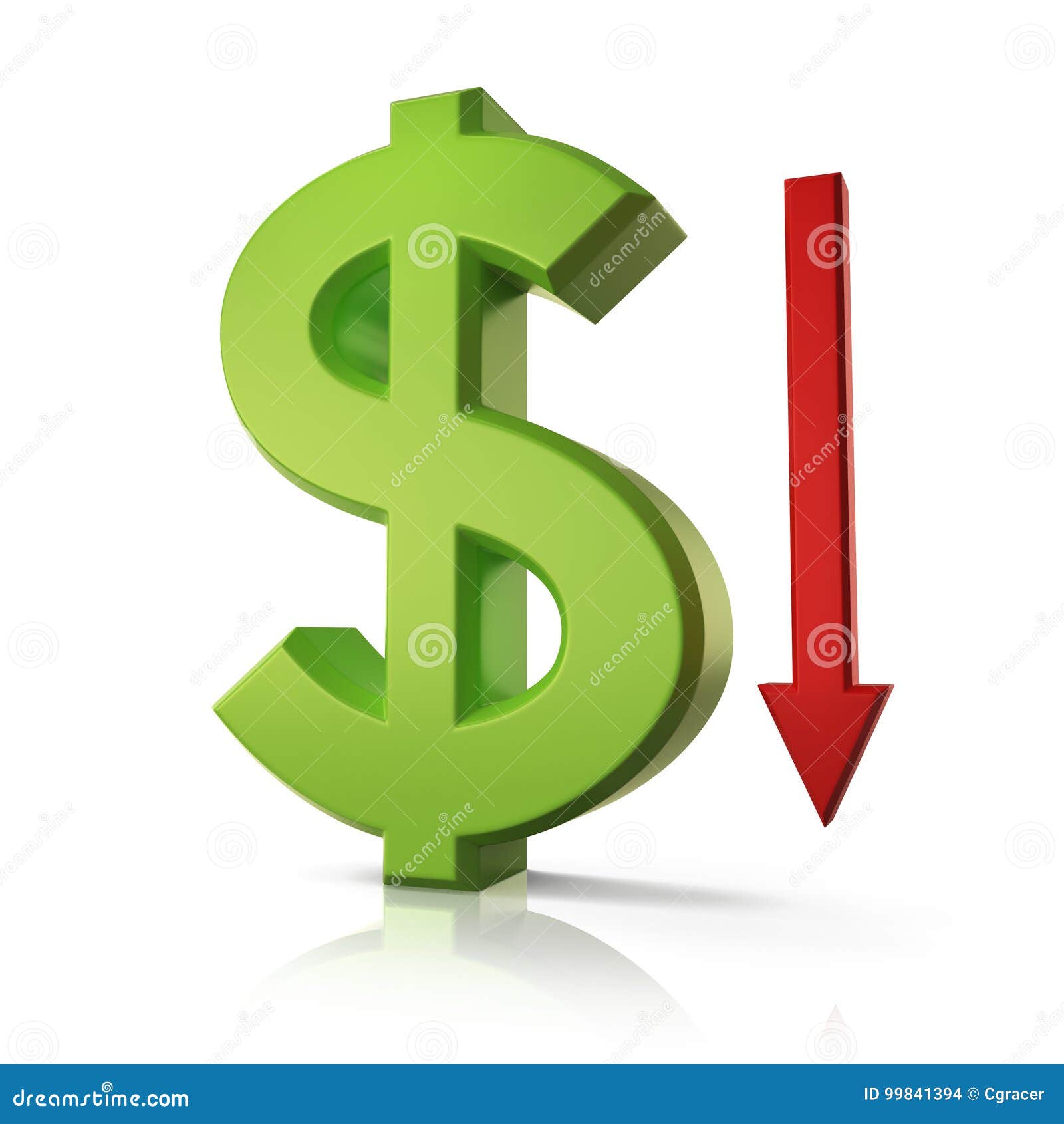 Dollar going down stock illustration. Illustration of dollar - 99841394