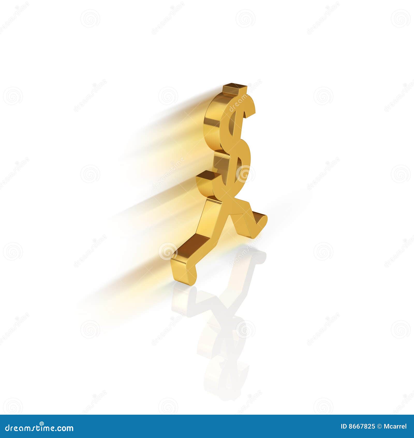 Dollar Sign Running Away Fast Stock Illustration - Illustration of ...