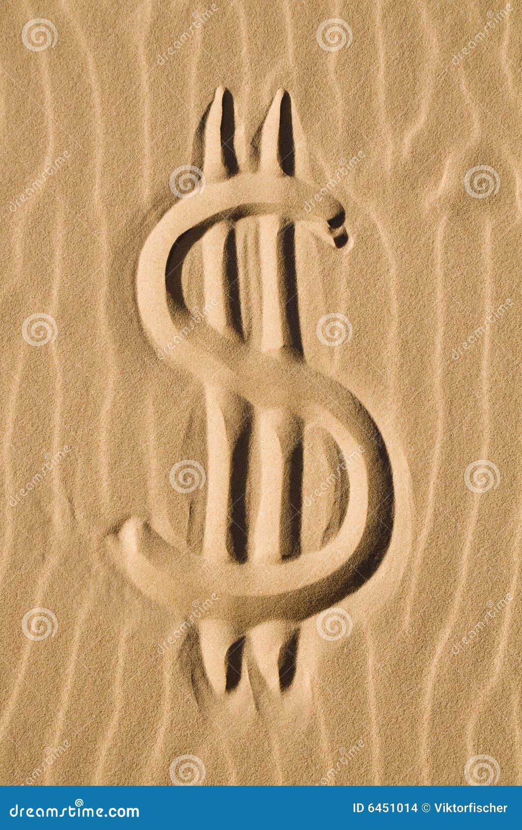 Dollar sign in the sand stock photo. Image of ripples - 6451014