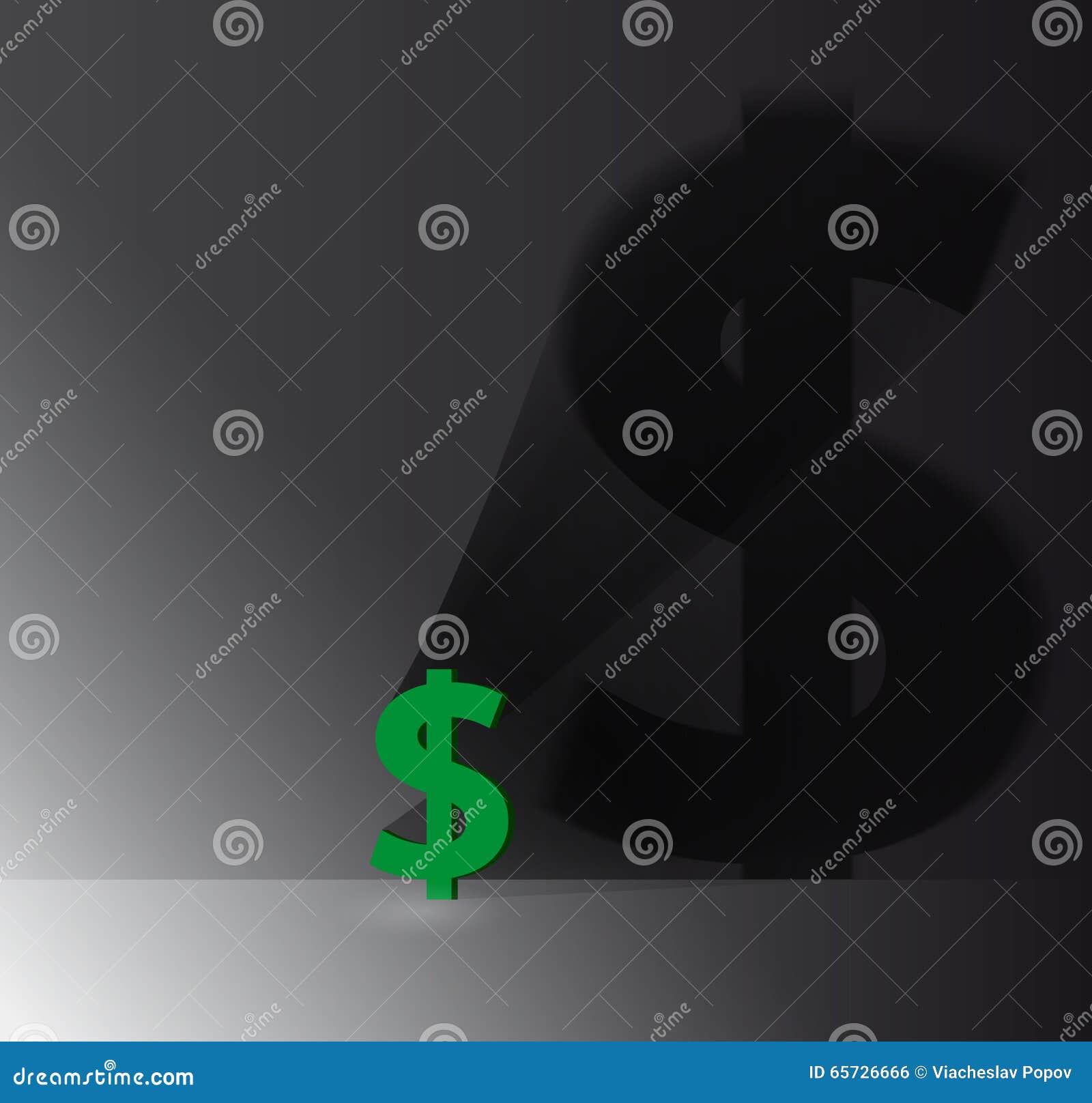 Dollar Sign with Shadow on the Wall Stock Vector - Illustration of ...