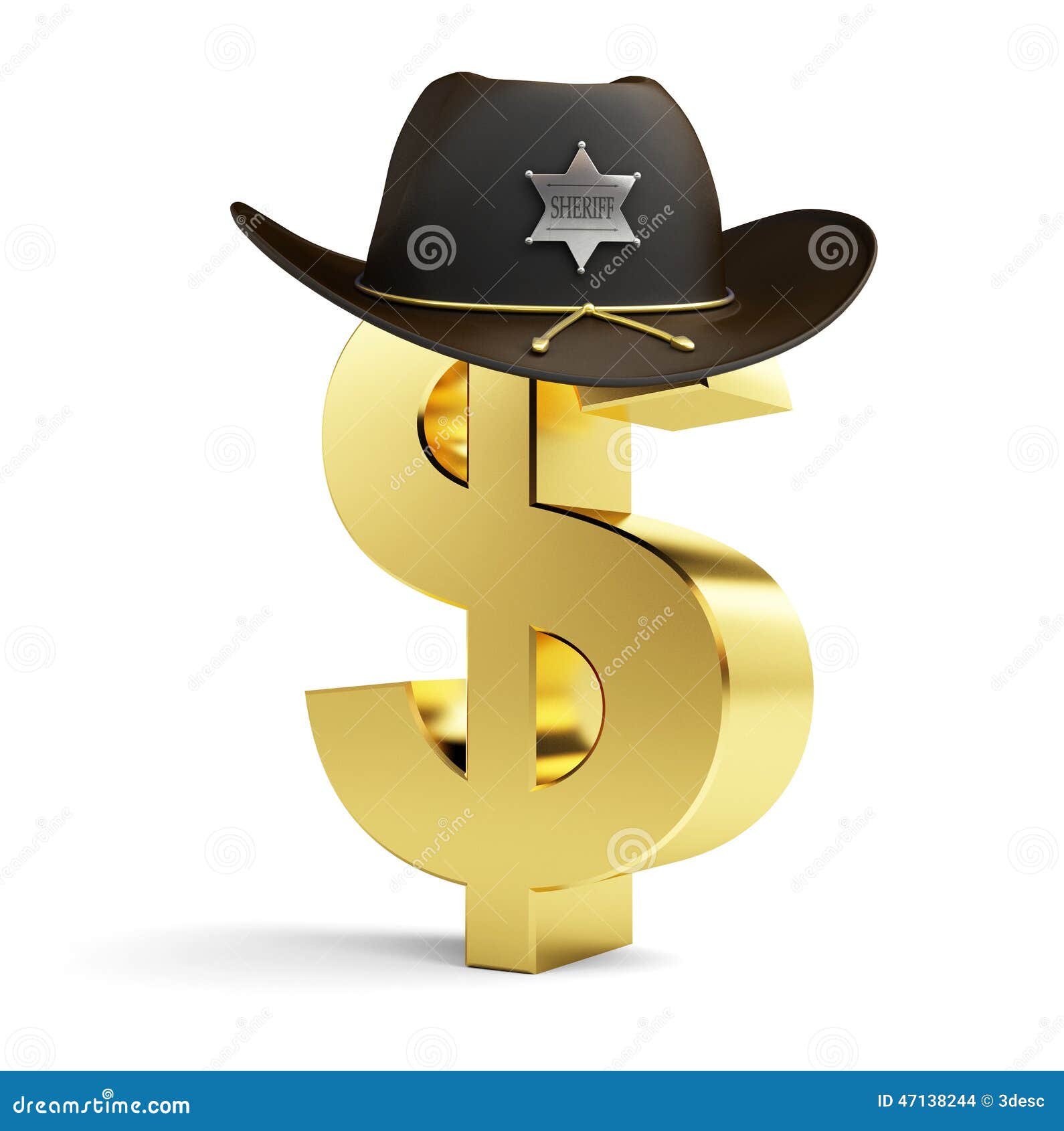 Dollar sign sheriff hat stock illustration. Illustration of clothes ...