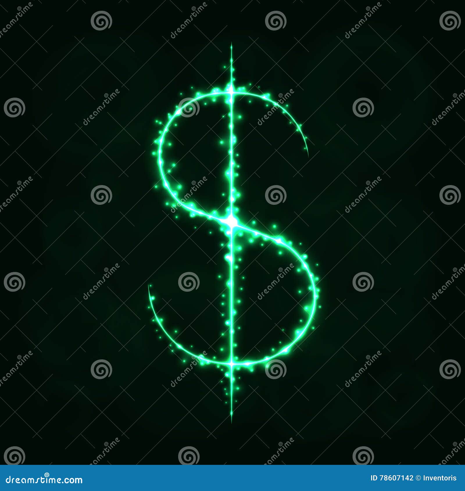 Dollar Sign Silhouette of Lights Stock Vector - Illustration of glow ...