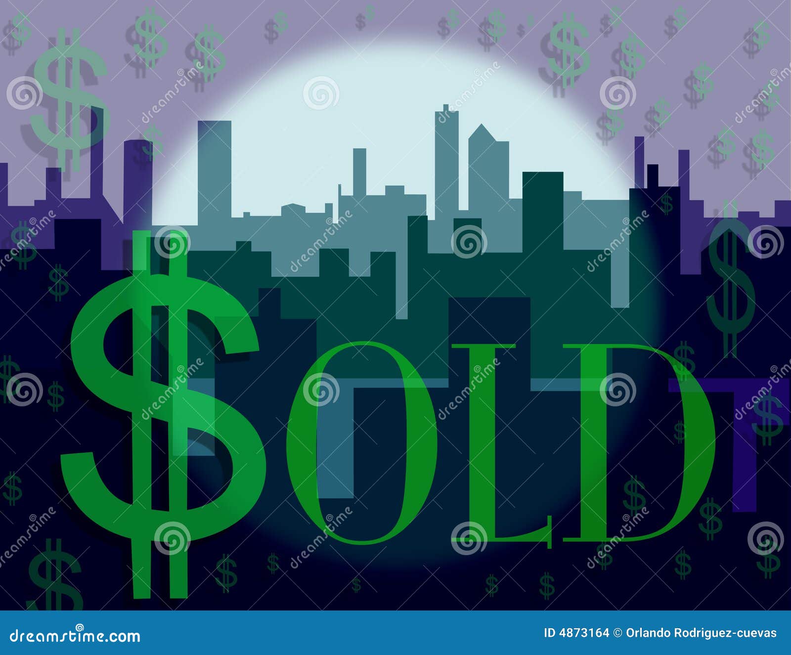 Dollar Sign Skyline stock illustration. Illustration of multi - 4873164