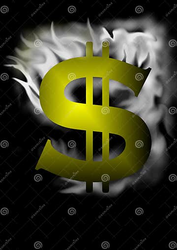 Dollar Sign with Smoke Effect Stock Illustration - Illustration of heat ...