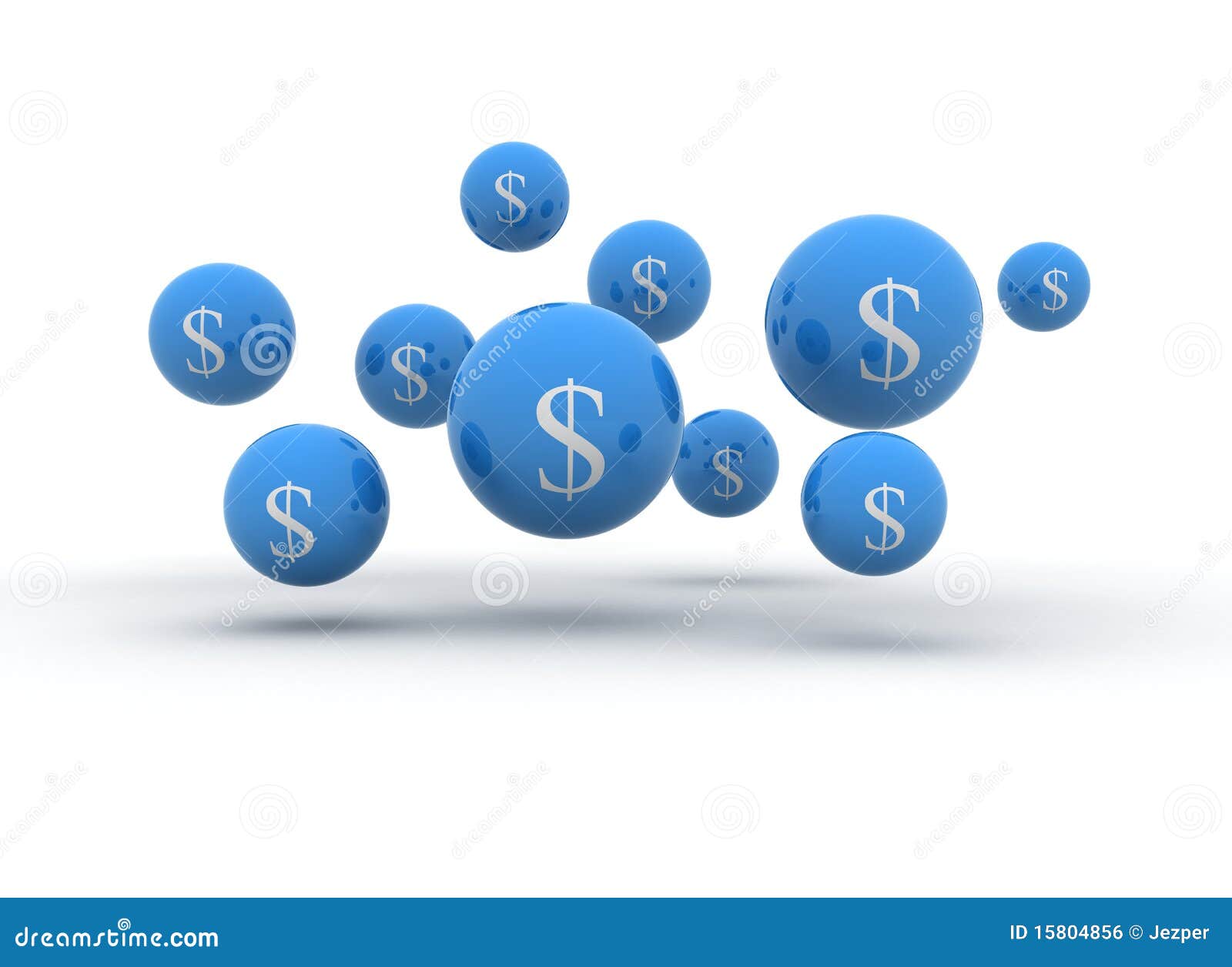Dollar sign on spheres stock illustration. Illustration of reduction ...