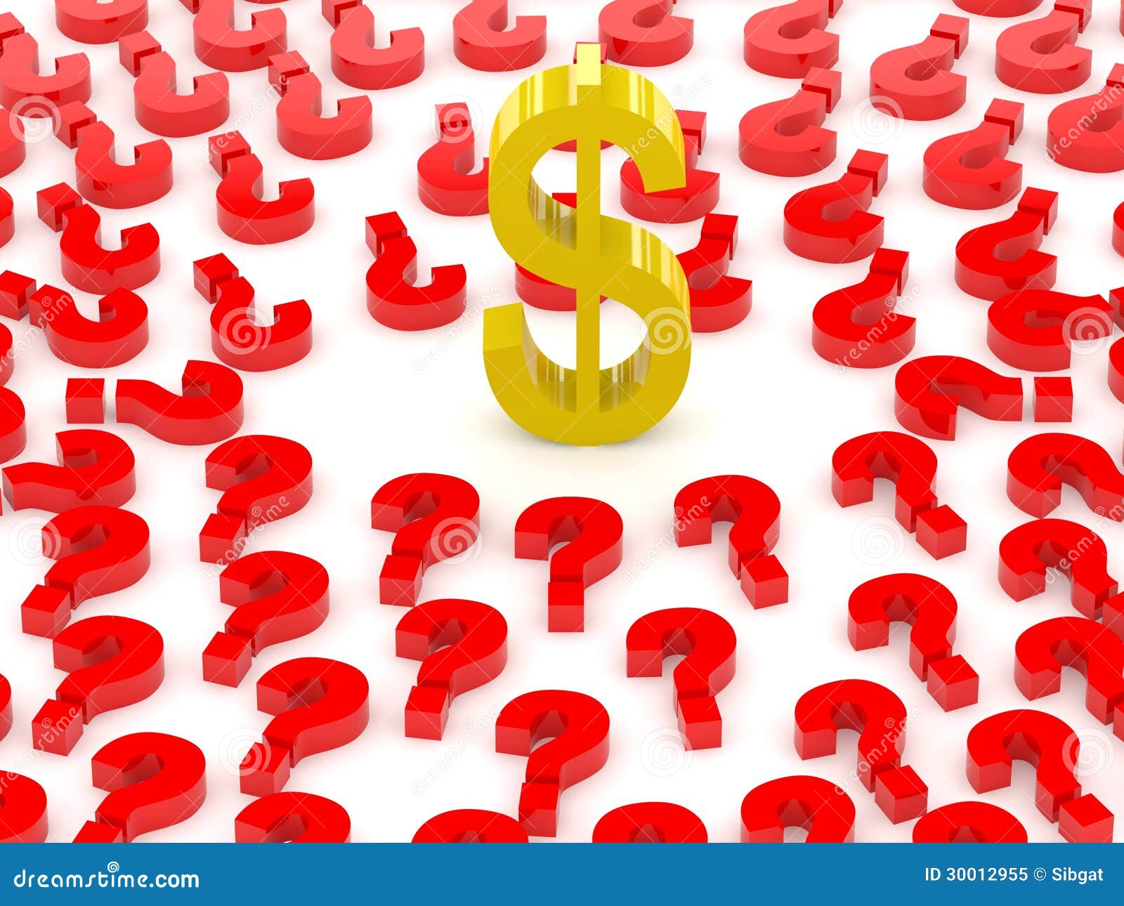 Dollar Sign Surrounded by Question Marks. Stock Illustration ...